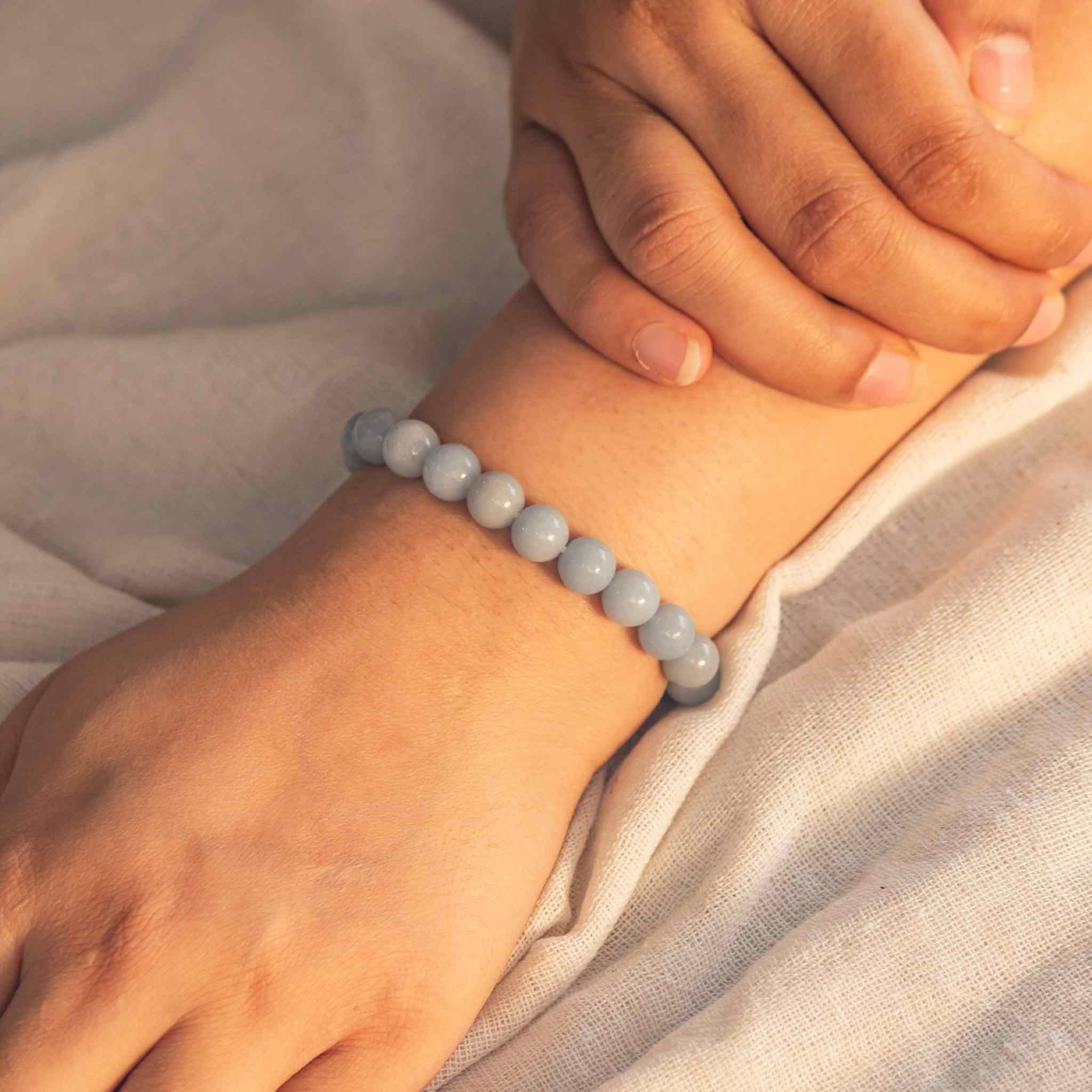 Angelite Bracelet for Peace Calmness 8mm Beads